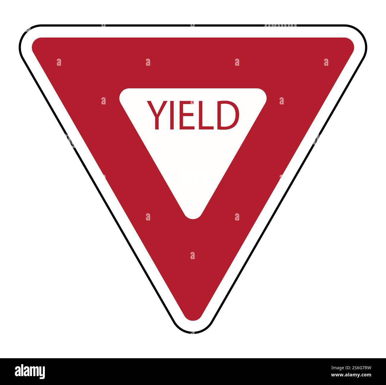 Traffic sign yield road on white background Stock Vector Image & Art ...