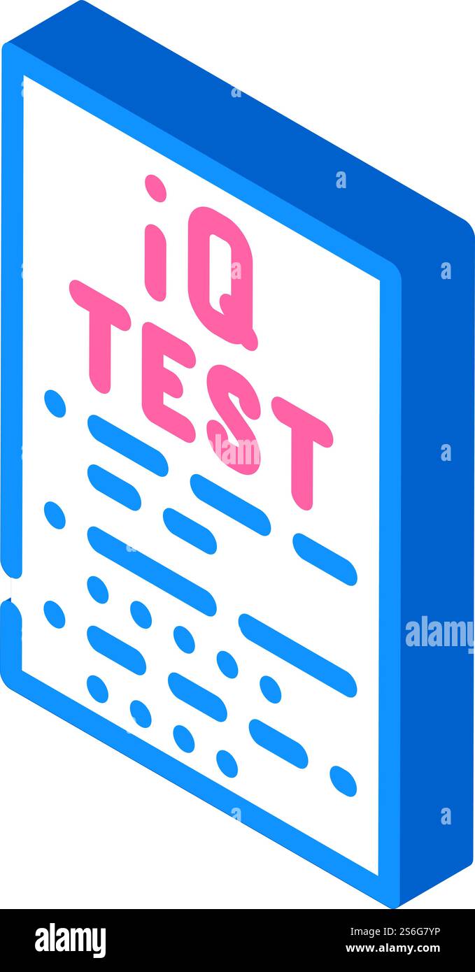 iq test isometric icon vector. iq test sign. isolated symbol ...