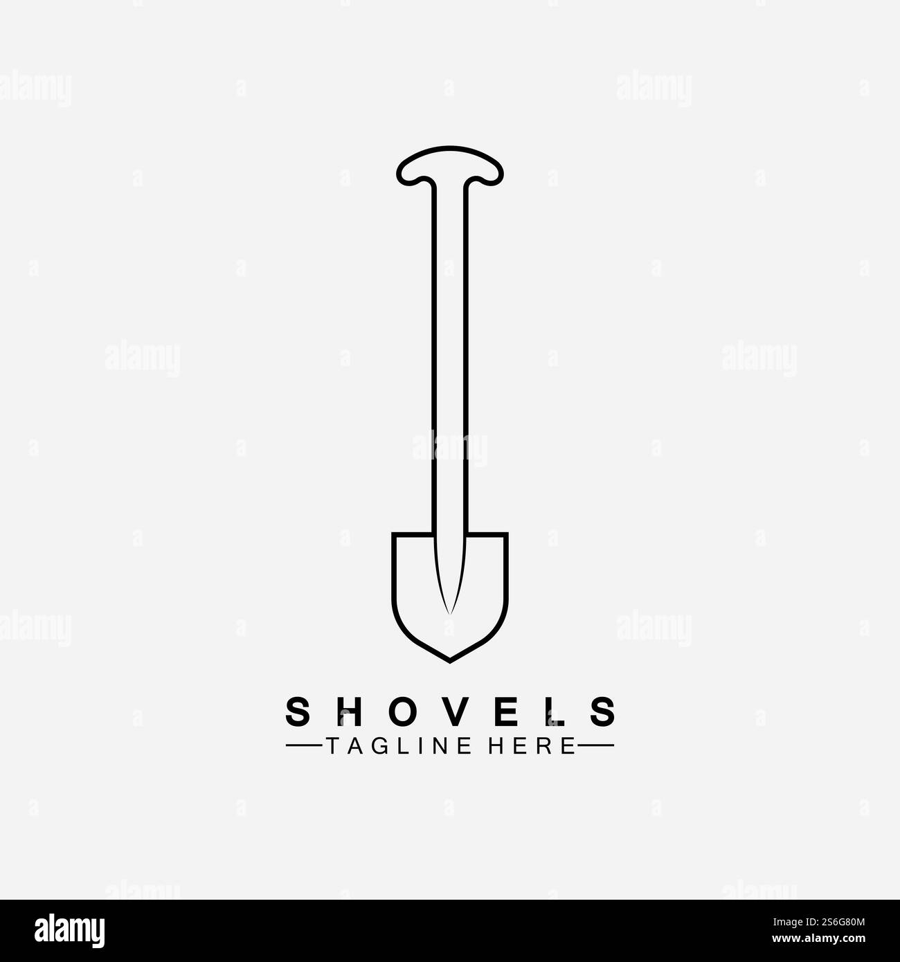 Shovel icon logo vector illustration design.Black Shovel icon logo ...