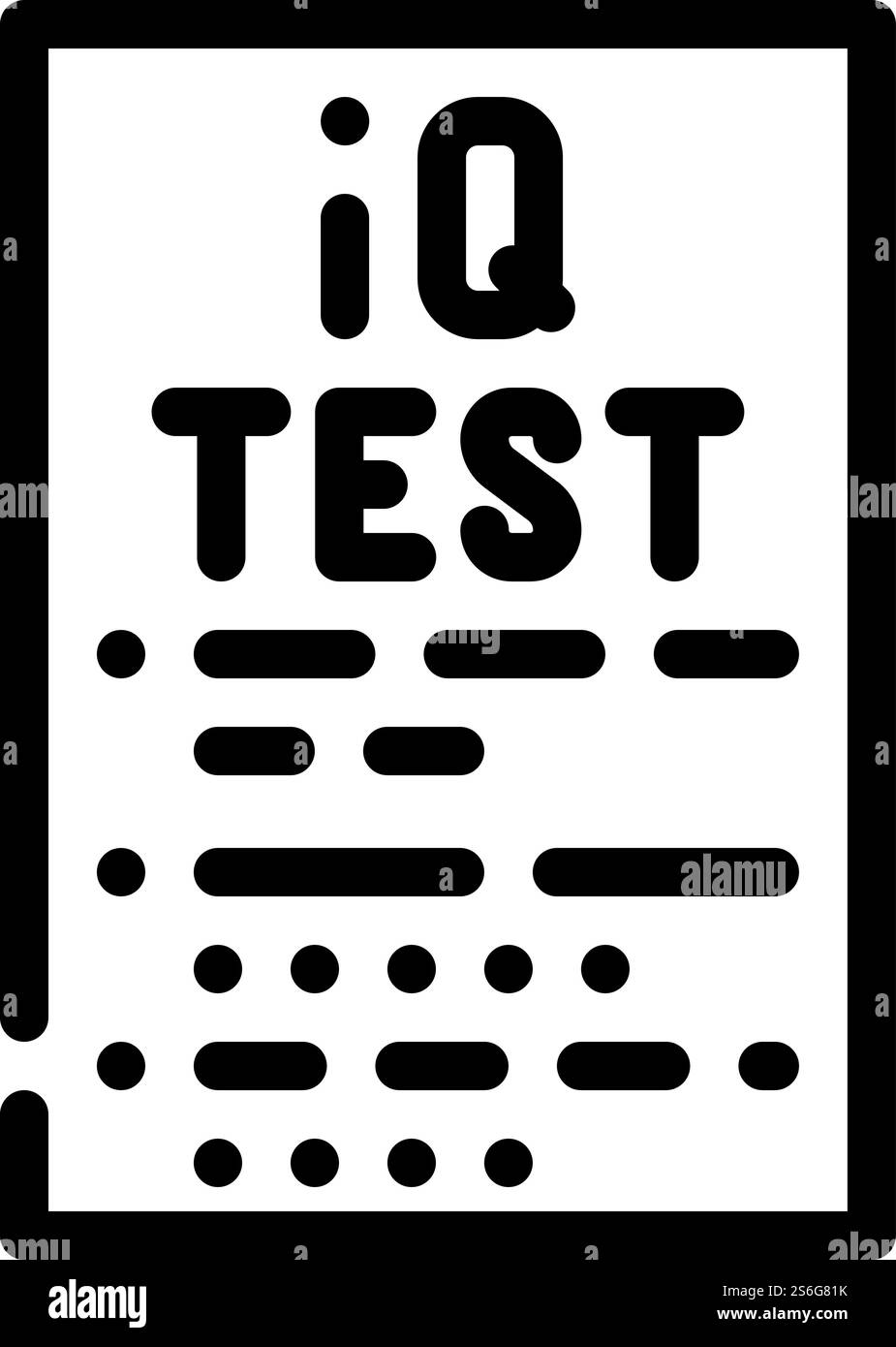 iq test line icon vector. iq test sign. isolated contour symbol black ...