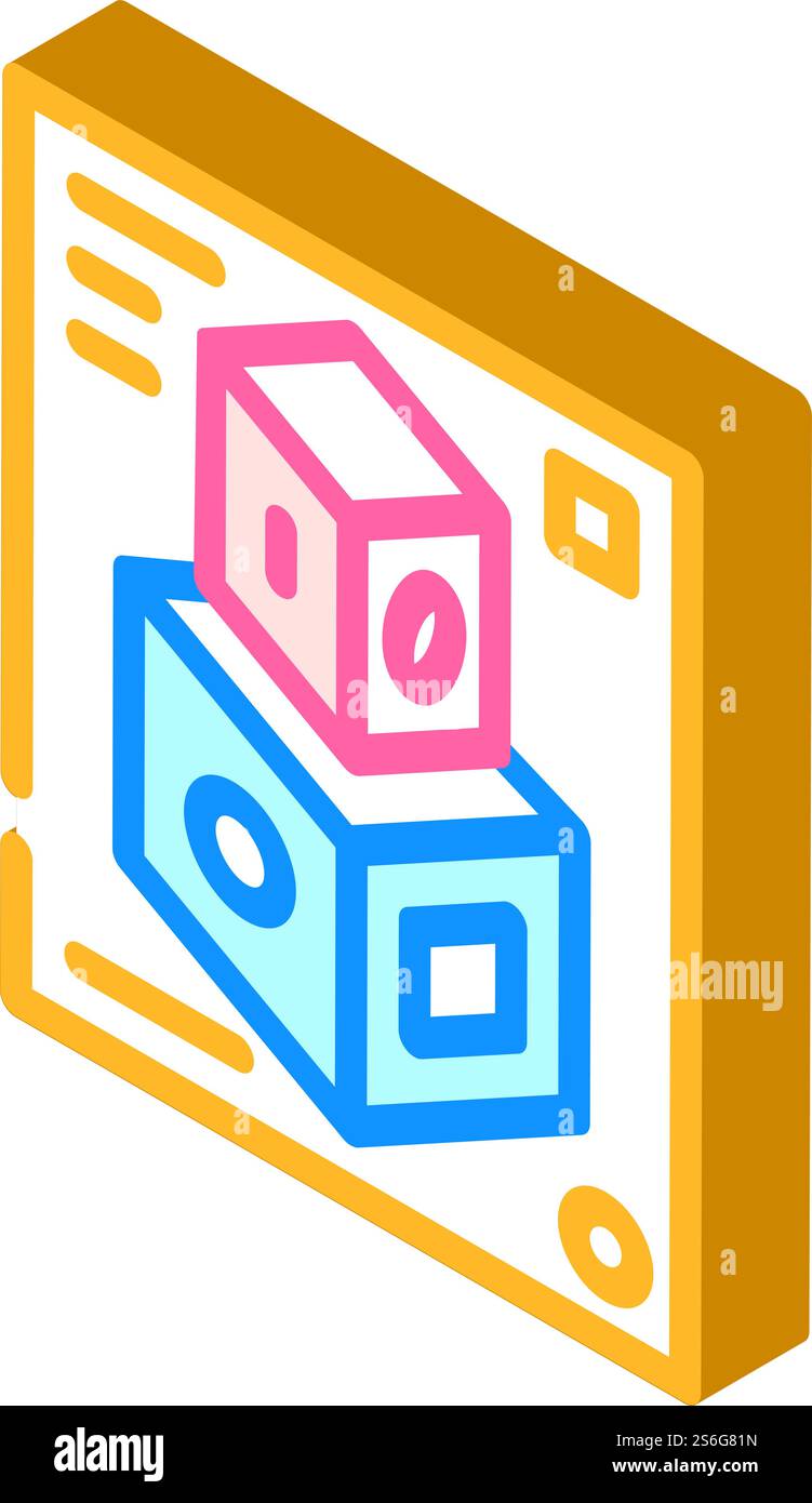 3d shapes isometric icon vector. 3d shapes sign. isolated symbol ...