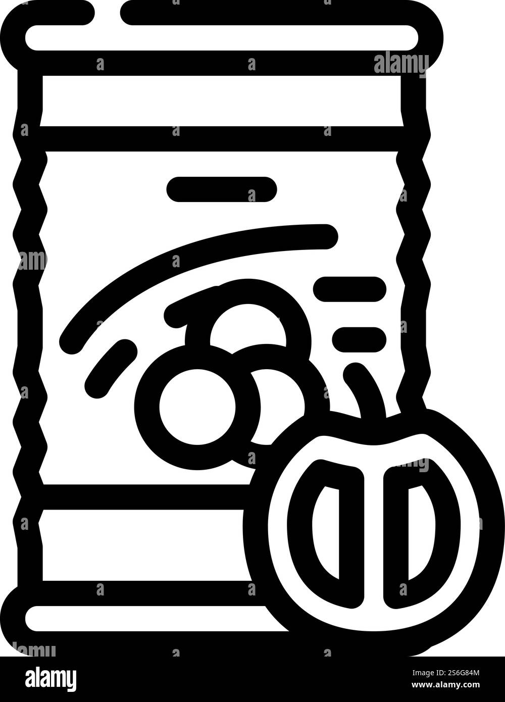 tomato canned food line icon vector. tomato canned food sign. isolated ...