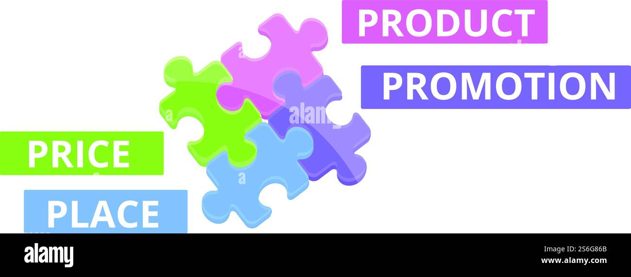 Marketing mix puzzle icon. Cartoon of Marketing mix puzzle vector icon ...