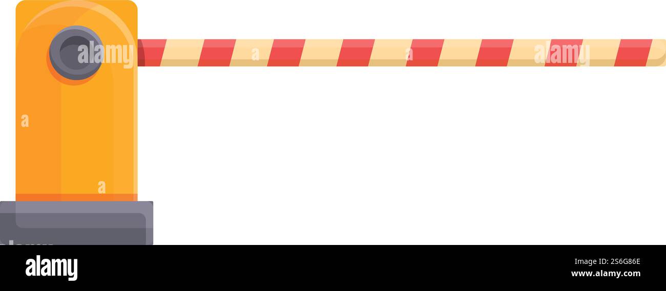 Railroad barrier control icon. Cartoon of Railroad barrier control ...