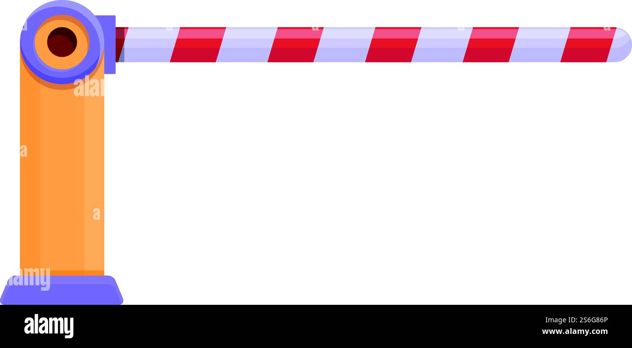 Railroad barrier sign icon. Cartoon of Railroad barrier sign vector ...