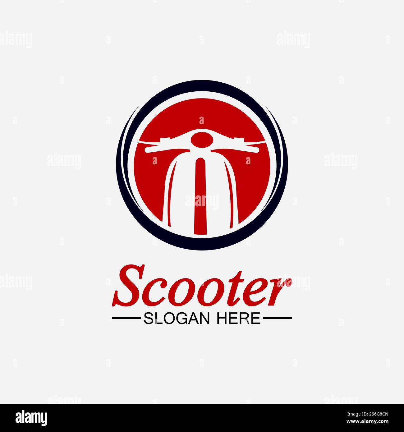 Moped scooter logo vector icon illustration design template.Retro bikes ...