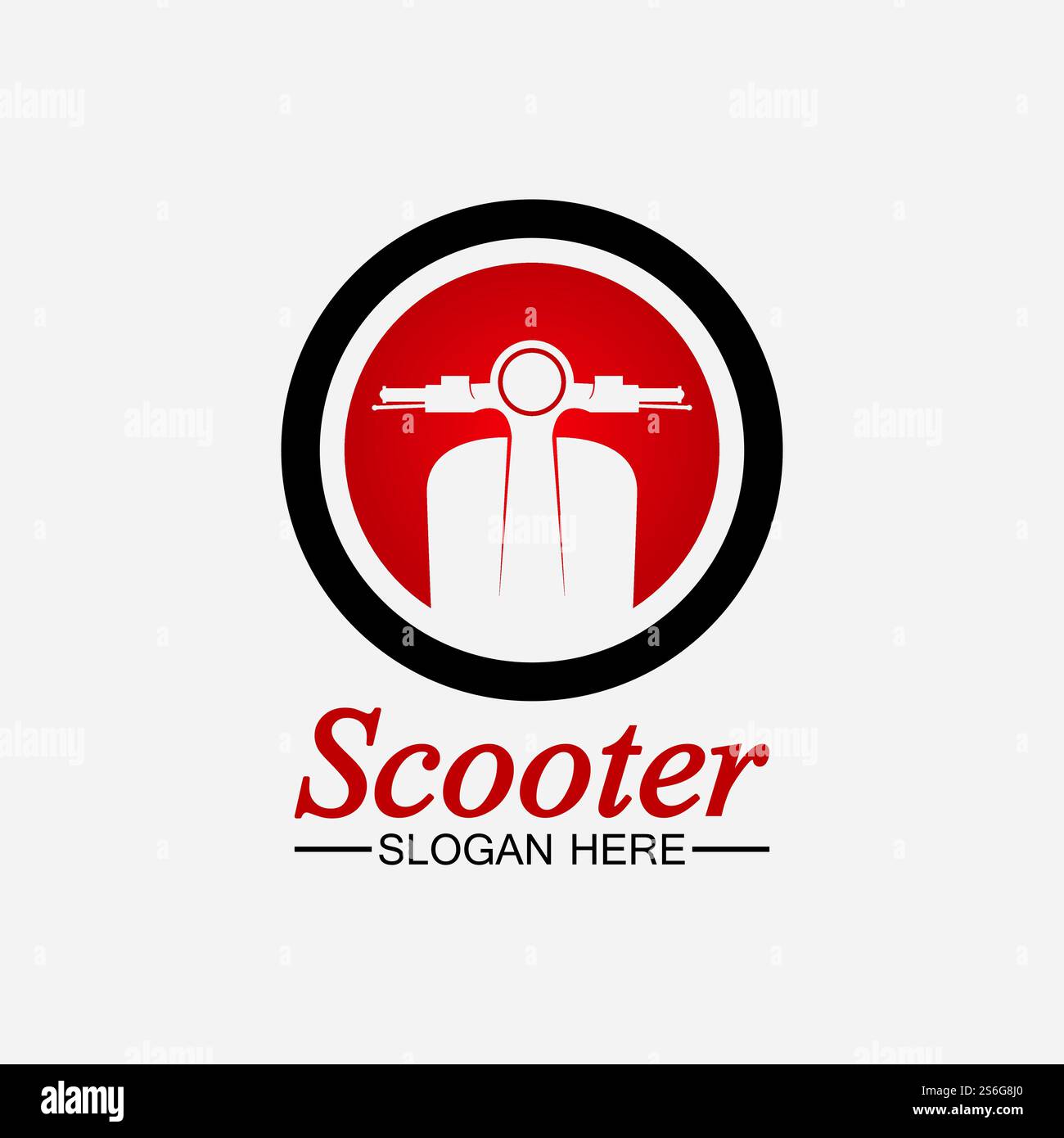 Moped scooter logo vector icon illustration design template.Retro bikes ...