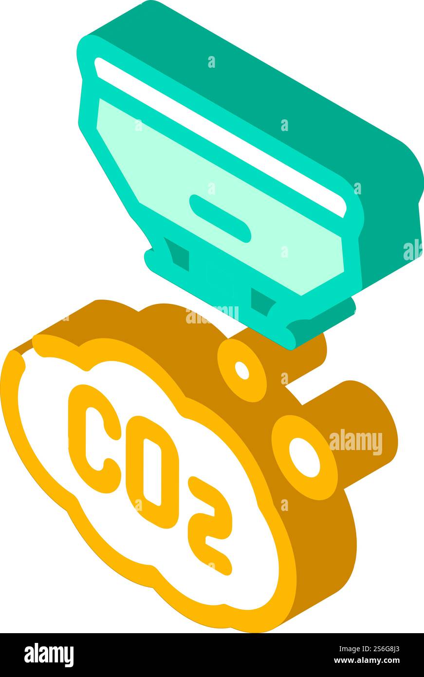 co2 sensor isometric icon vector. co2 sensor sign. isolated symbol ...