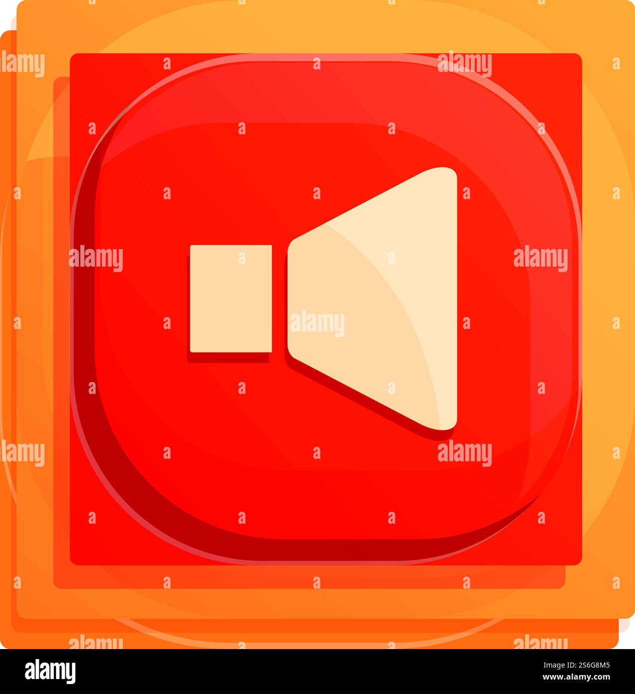 Speaker button interface icon. Cartoon of Speaker button interface ...