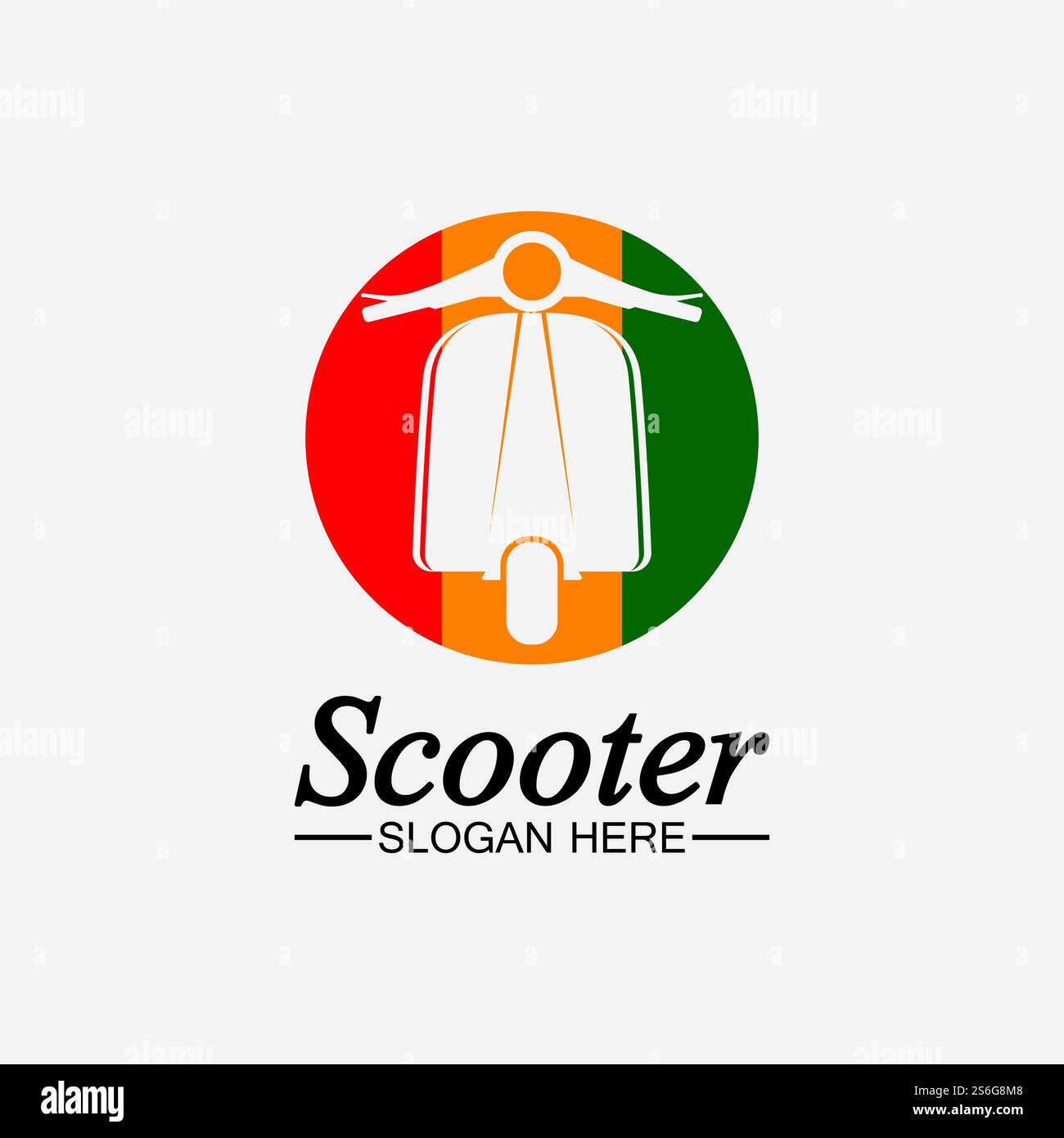Moped scooter logo vector icon illustration design template.Retro bikes ...