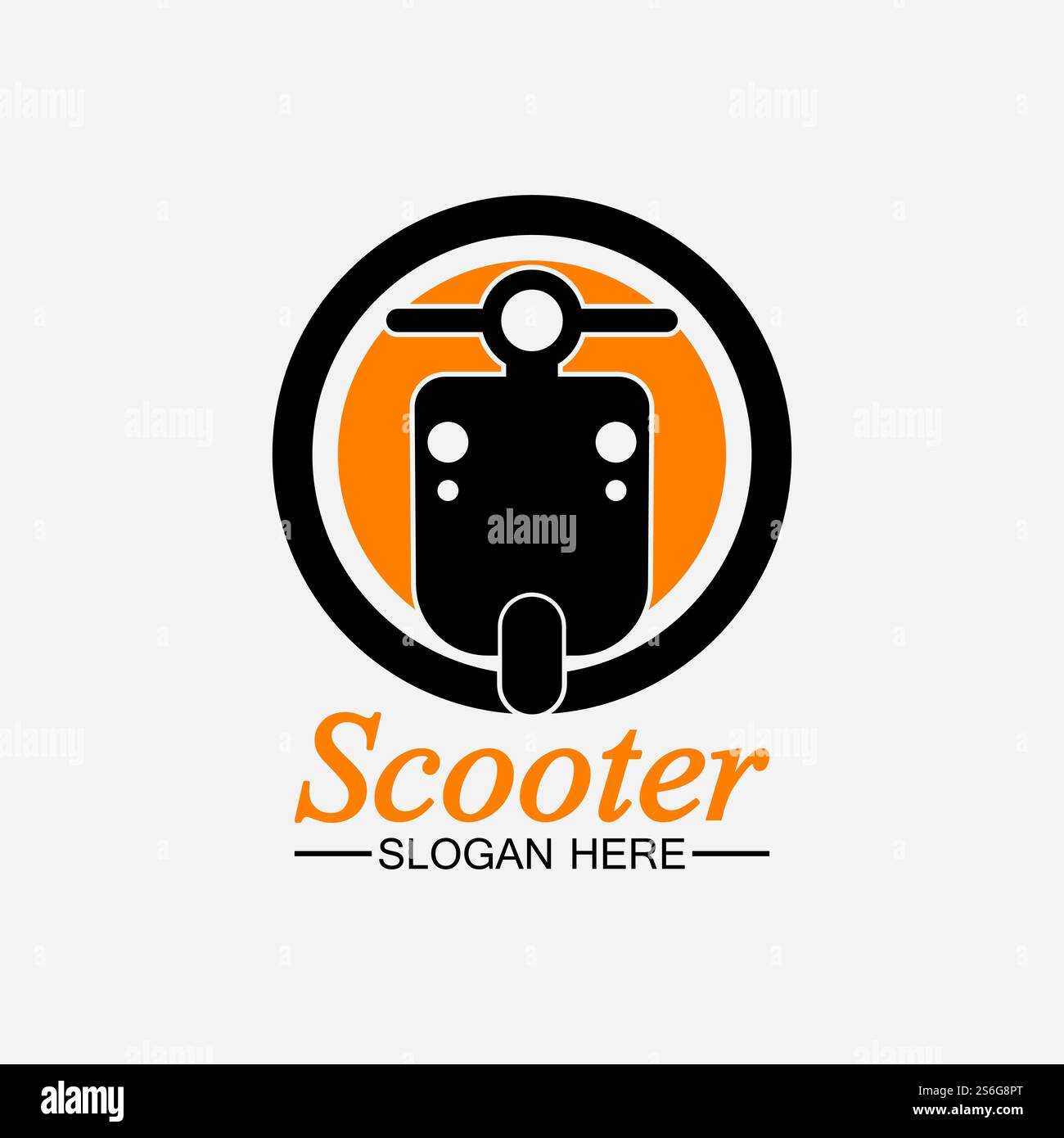 Moped scooter logo vector icon illustration design template.Retro bikes ...