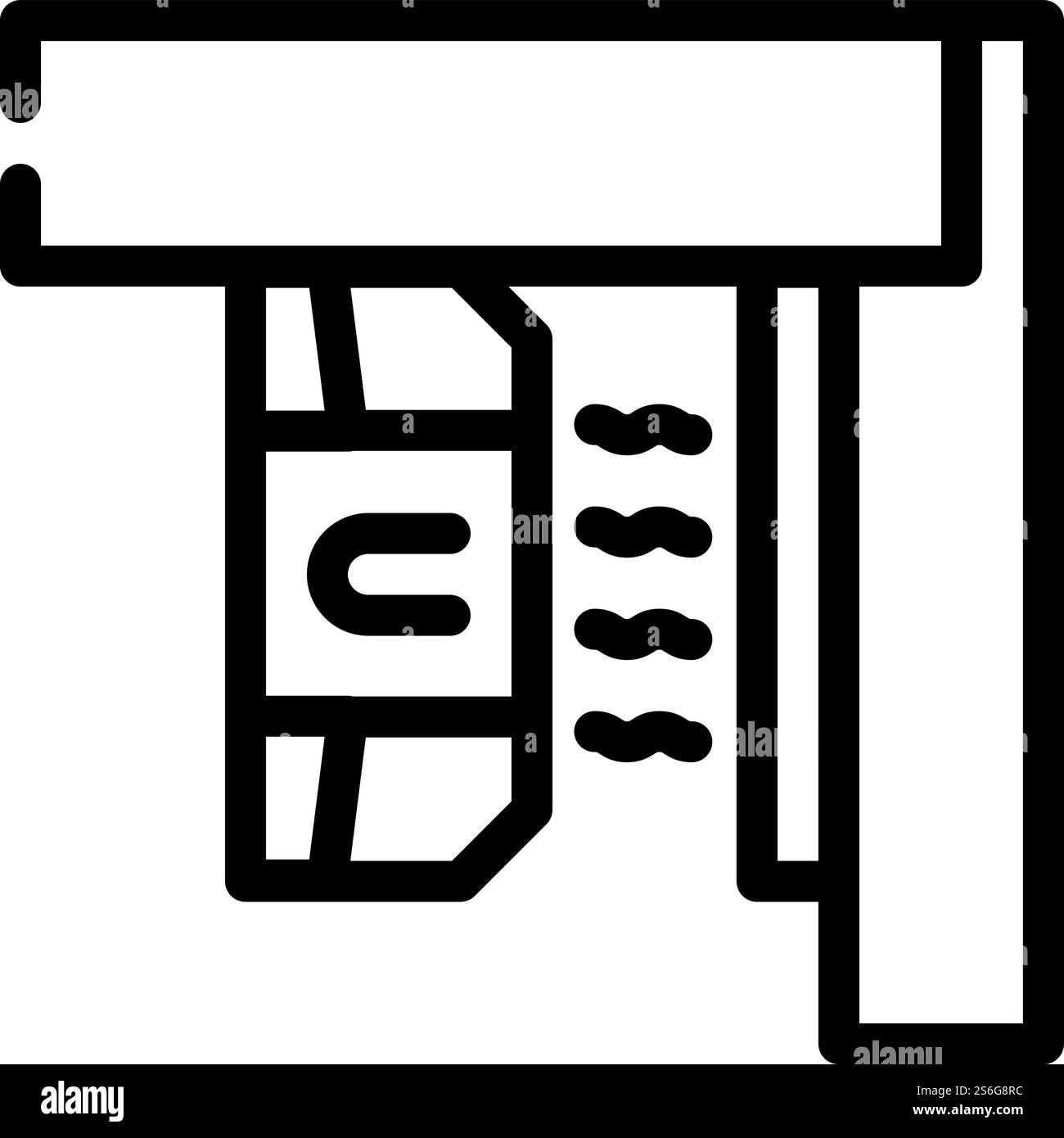 magnetic sensor line icon vector. magnetic sensor sign. isolated ...