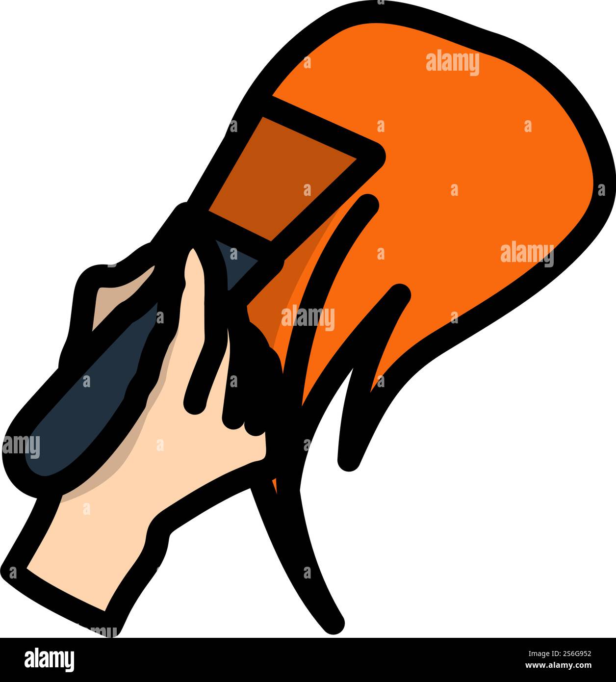 Painting Hair Icon. Editable Thick Outline With Color Fill Design ...