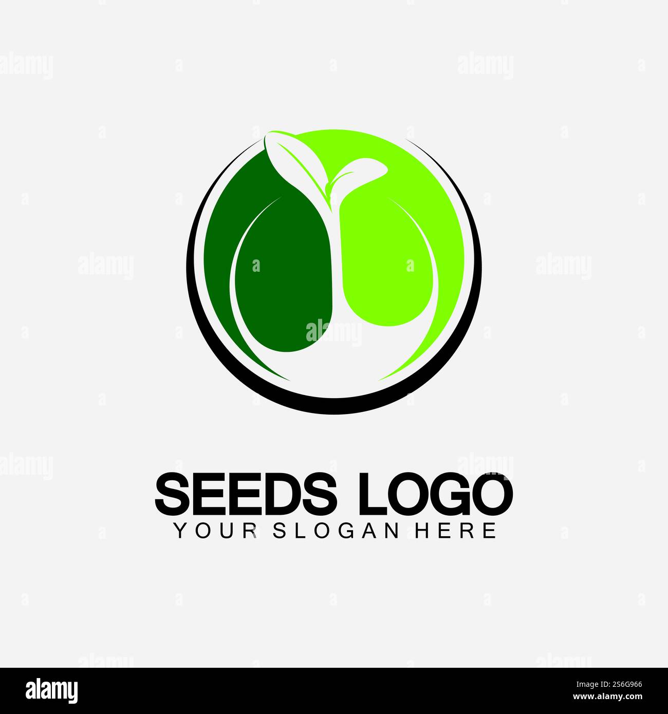 Plant Seeds Logo Concept Template Vector.growing seed logo.Seed grow ...