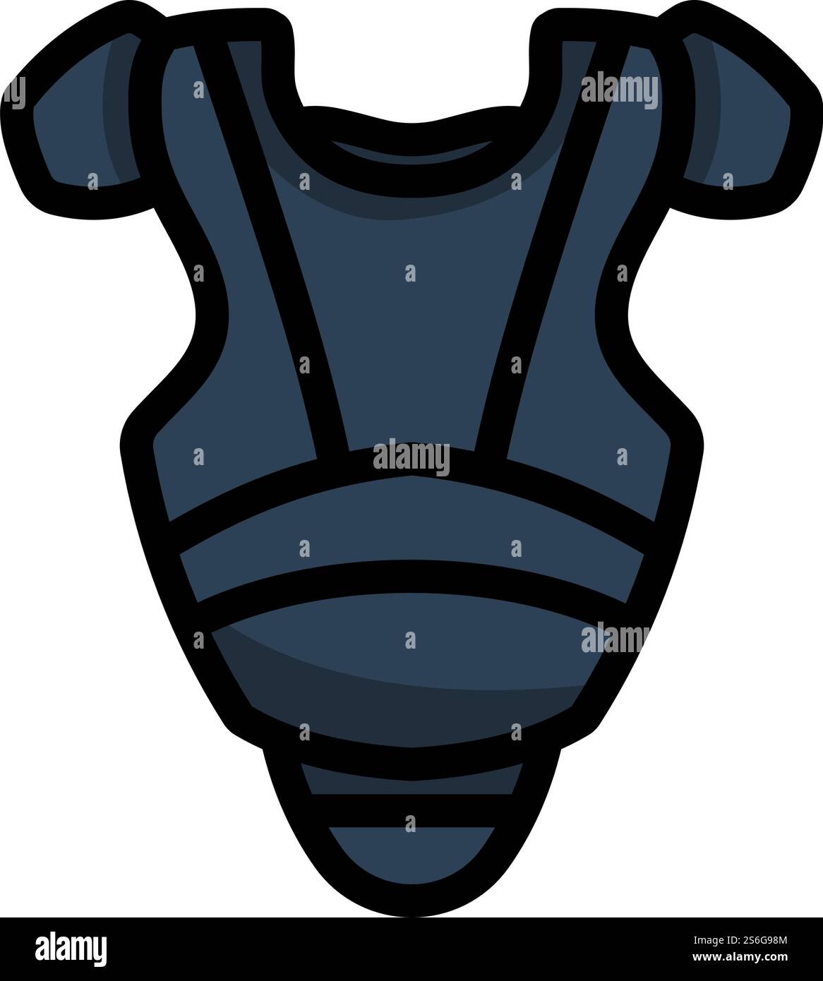 Baseball Chest Protector Icon. Editable Thick Outline With Color Fill ...