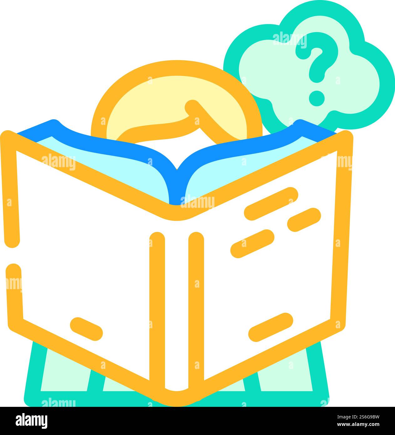 reading self study color icon vector. reading self study sign. isolated ...