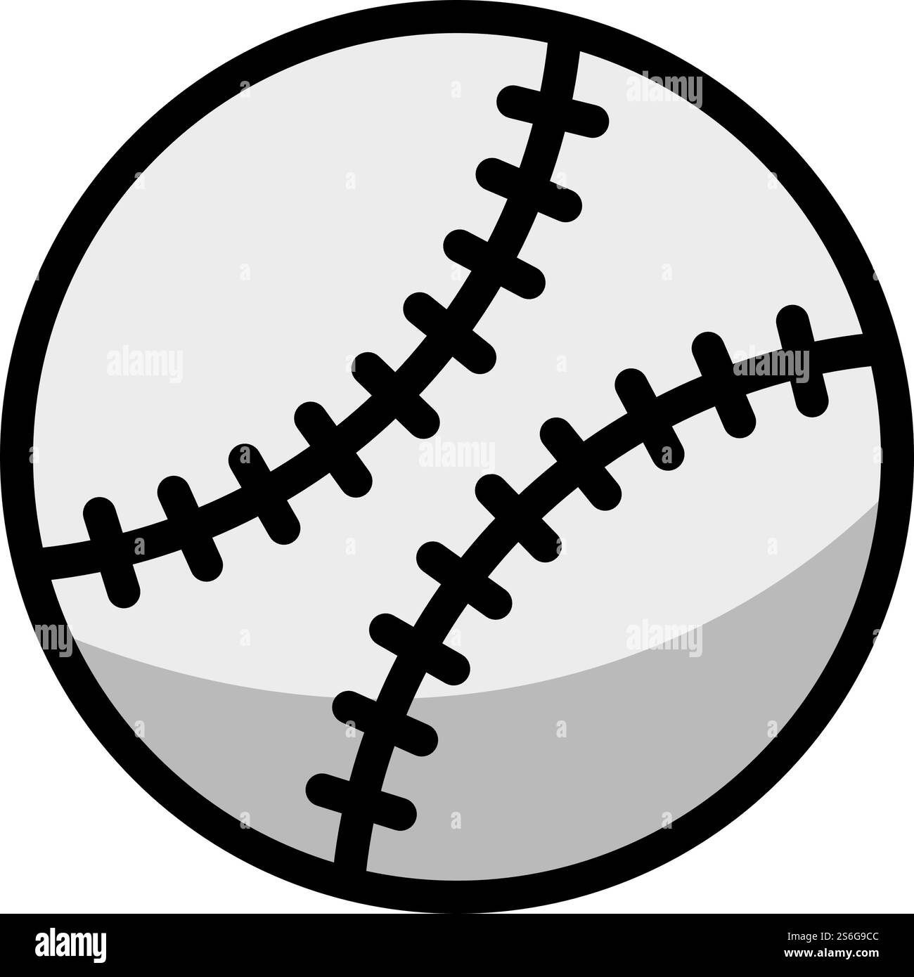 Baseball Ball Icon. Editable Thick Outline With Color Fill Design ...