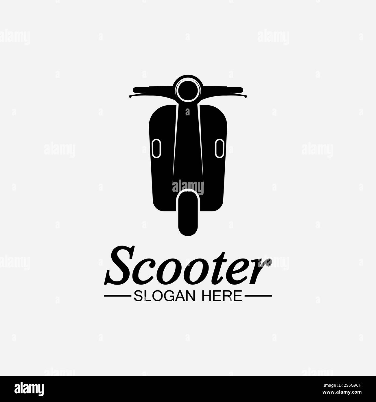 Moped scooter logo vector icon illustration design template.Retro bikes ...