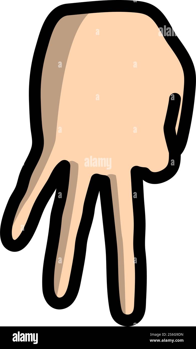 Baseball Catcher Gesture Icon. Editable Thick Outline With Color Fill ...