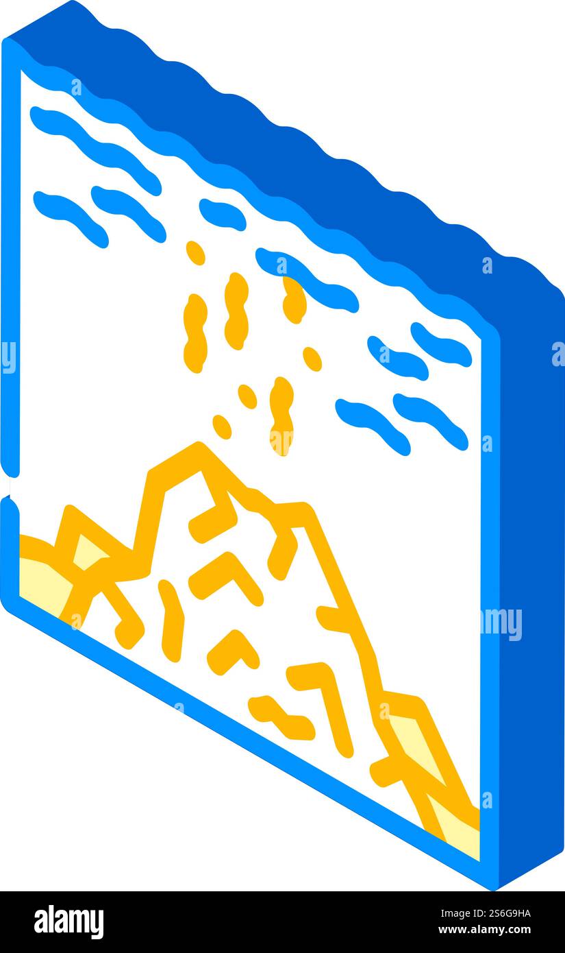 volcano under water isometric icon vector. volcano under water sign ...