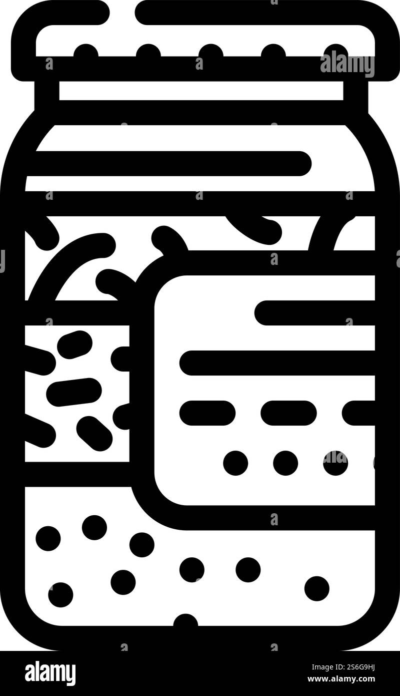 assorted pickled vegetables line icon vector. assorted pickled ...