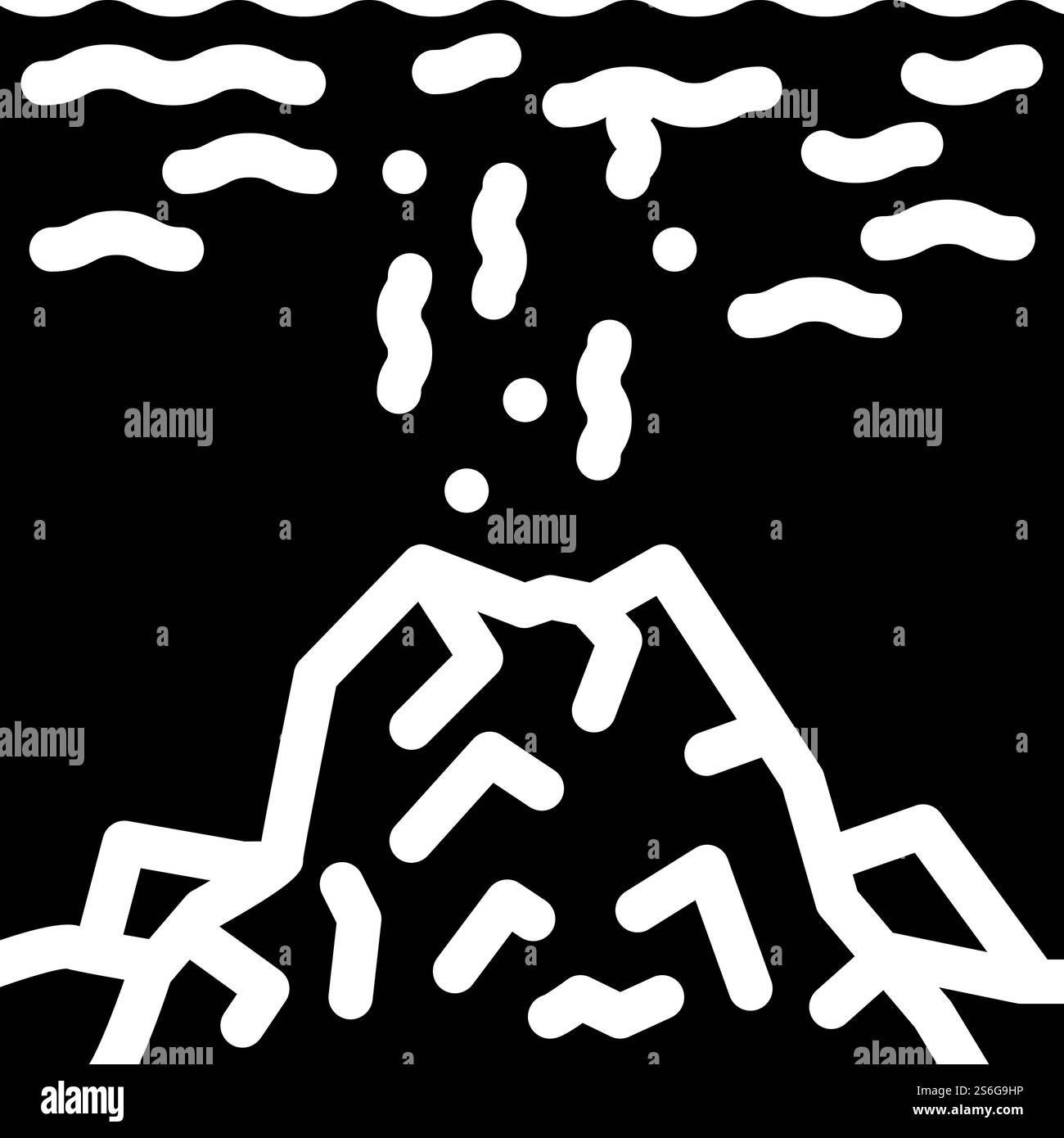 volcano under water glyph icon vector. volcano under water sign ...
