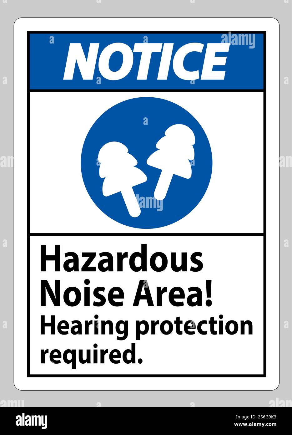 Notice Sign Hazardous Noise Area, Hearing Protection Required Stock ...