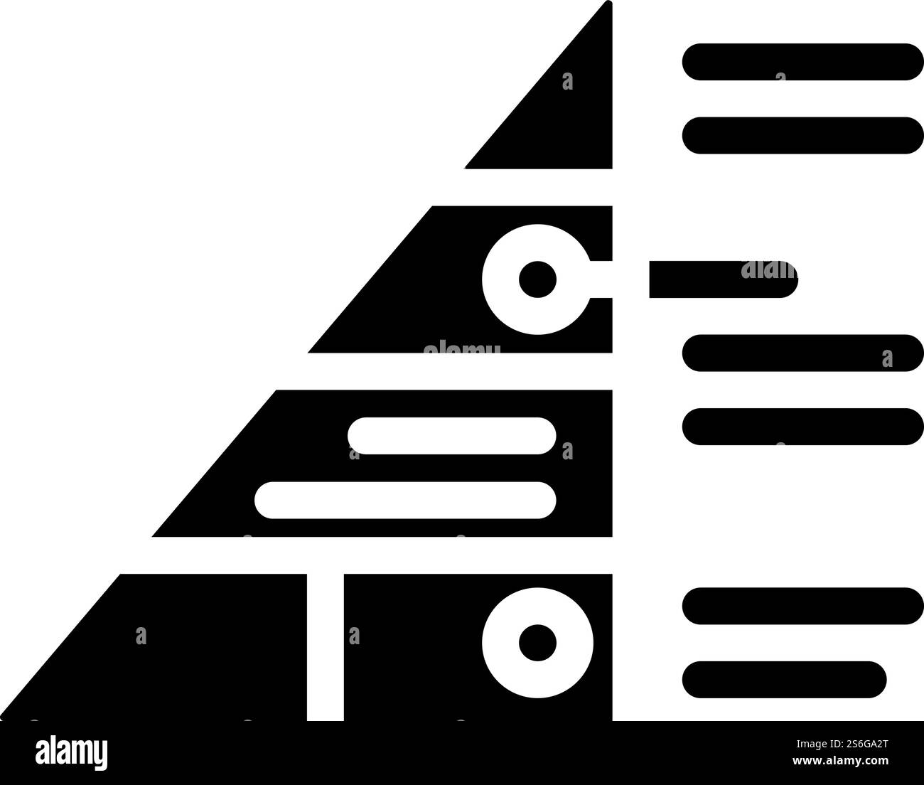 pyramid maslow glyph icon vector. pyramid maslow sign. isolated contour ...