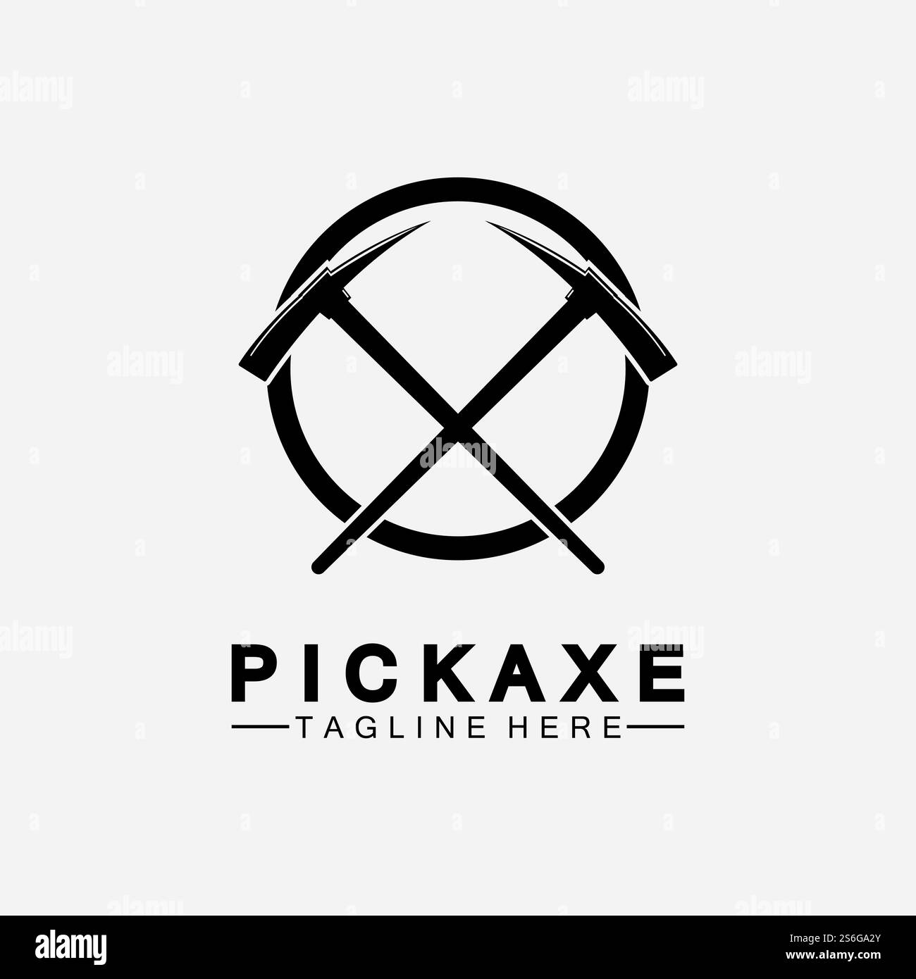 Pickaxe Logo Vector icon symbol illustration Design template, Mining ...