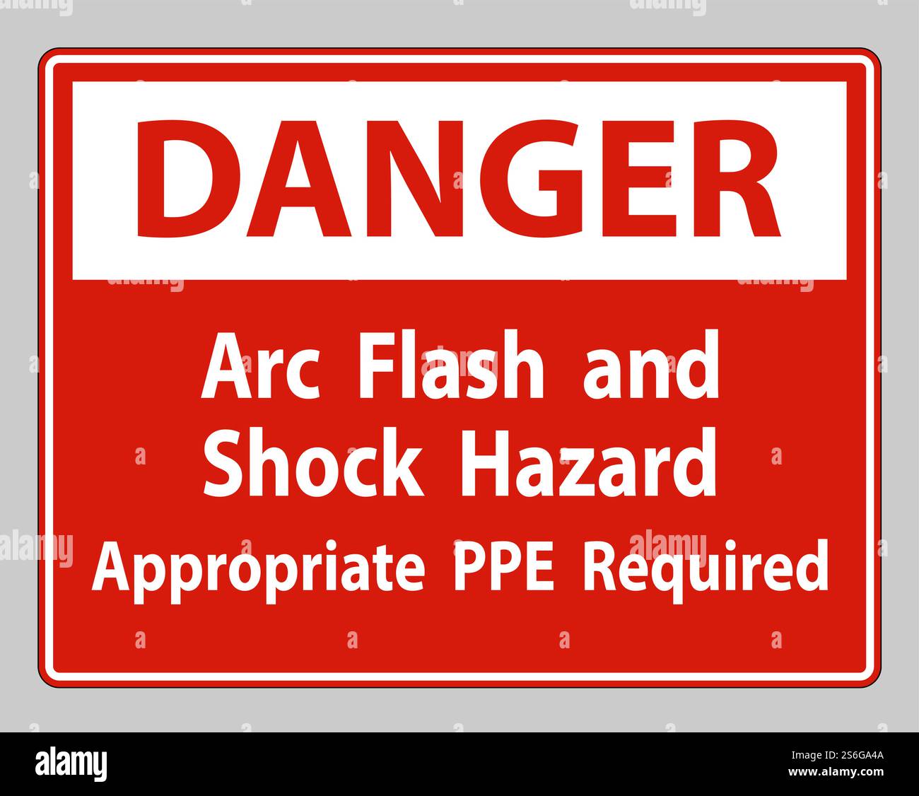 Danger Sign Arc Flash And Shock Hazard Appropriate PPE Required Stock ...