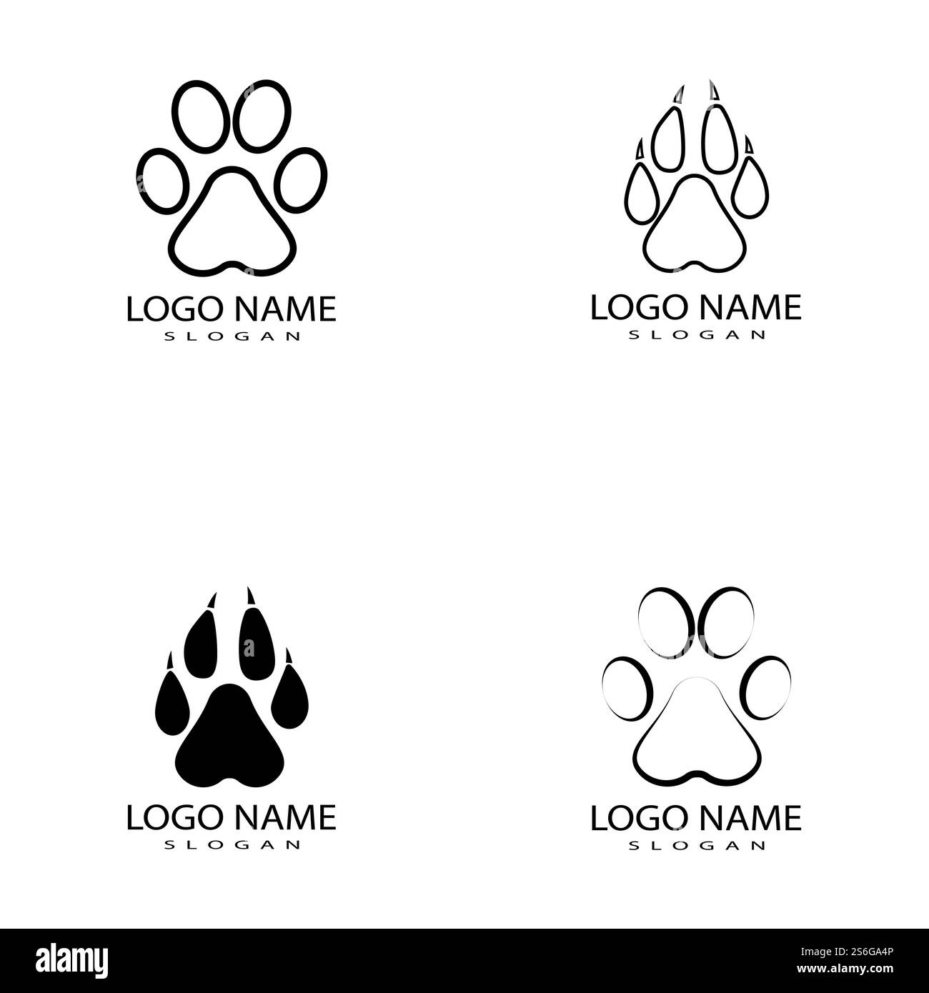 Dog paw vector footprint icon logo symbol graphic illustration Stock ...