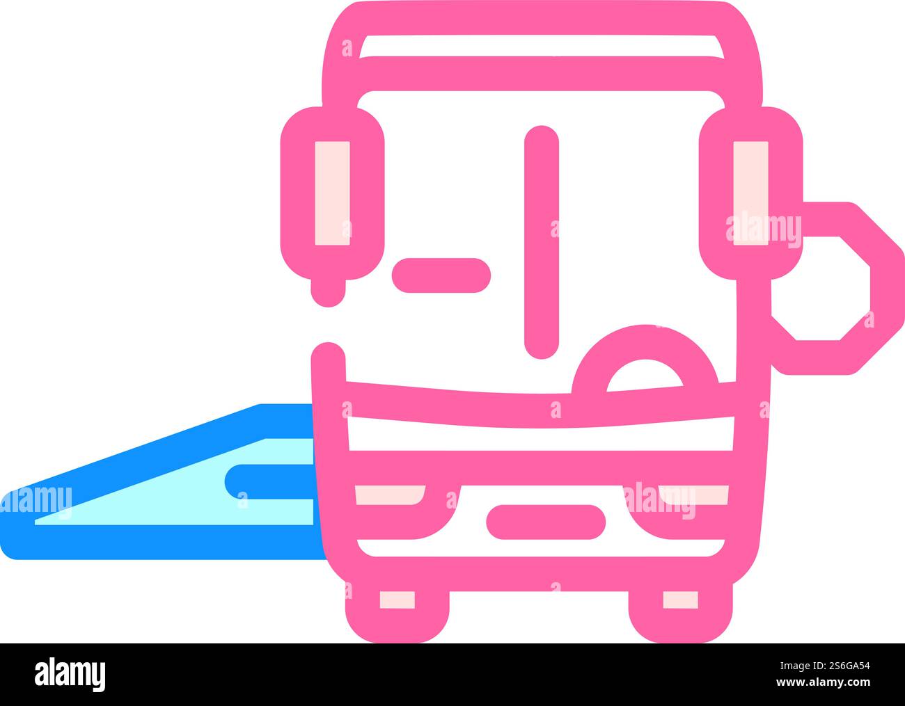 bus with ramp color icon vector. bus with ramp sign. isolated symbol ...
