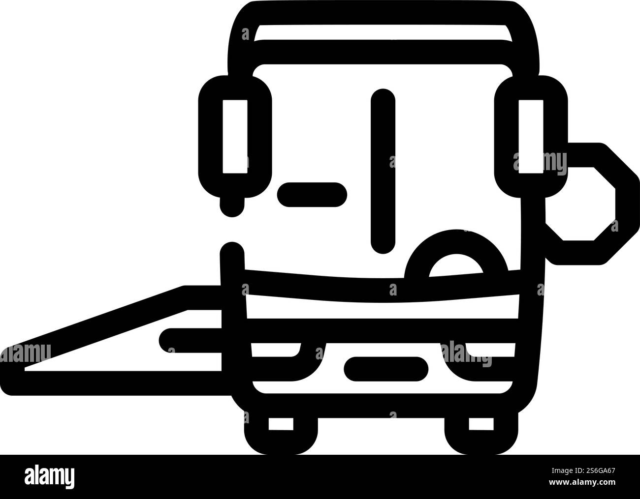 bus with ramp line icon vector. bus with ramp sign. isolated contour ...