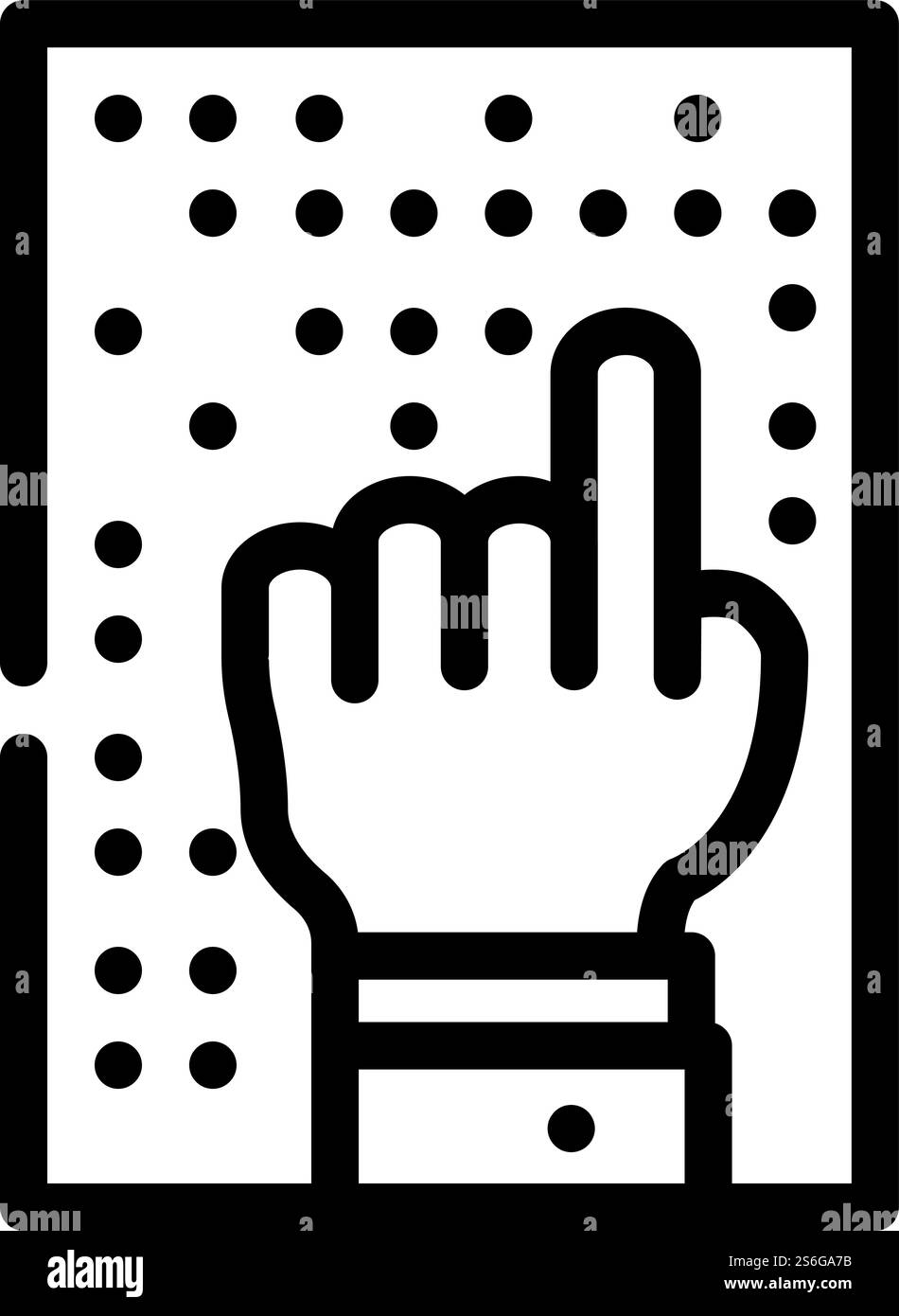 braille print inclusive life line icon vector. braille print inclusive ...