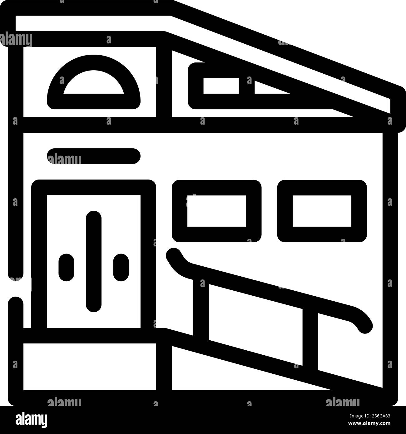 building ramp line icon vector. building ramp sign. isolated contour ...