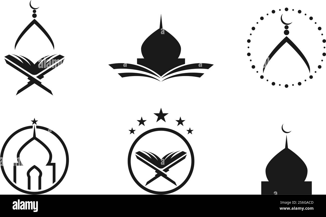Islamic logo hand pray and mosque Stock Vector Image & Art - Alamy