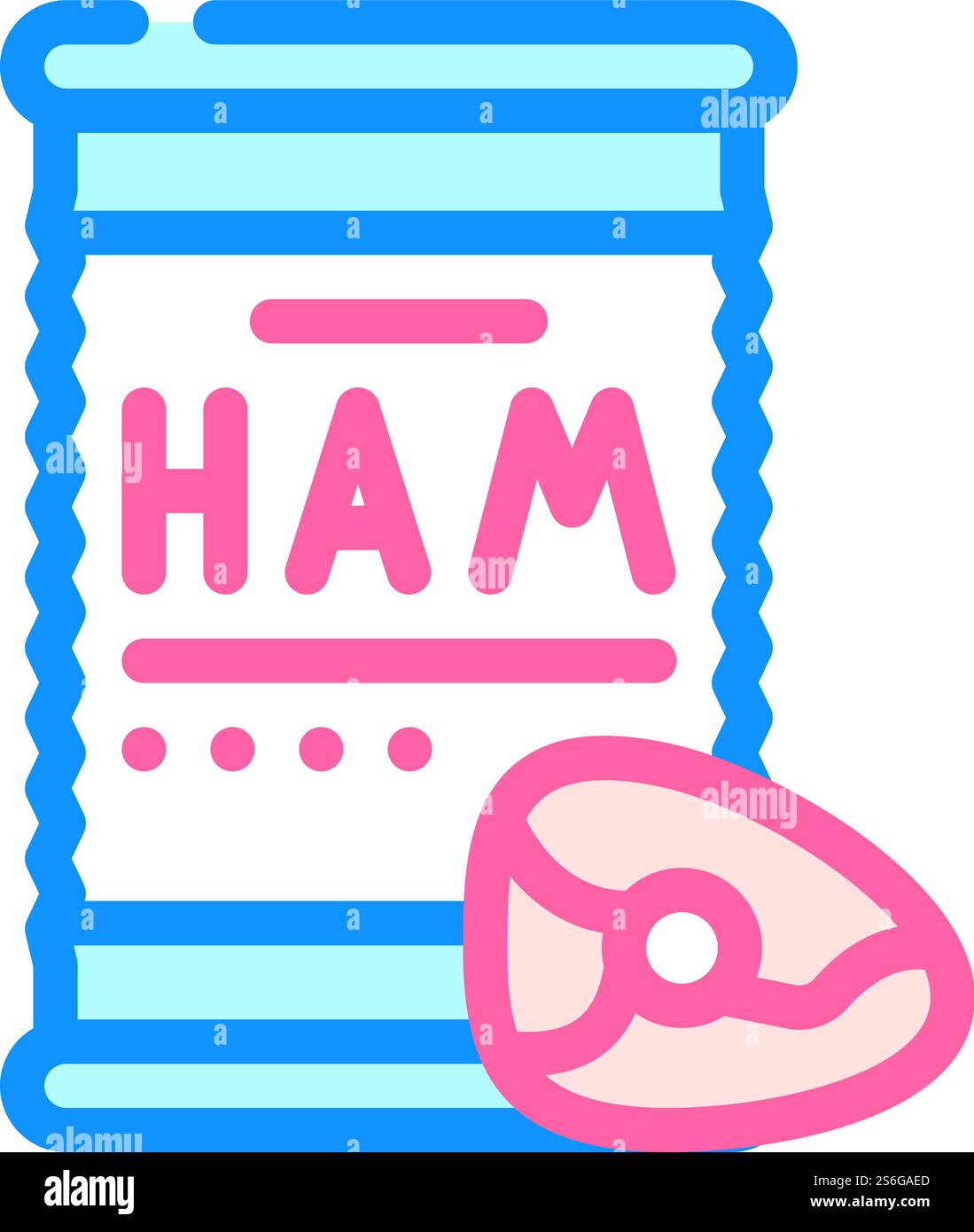ham canned food color icon vector. ham canned food sign. isolated ...