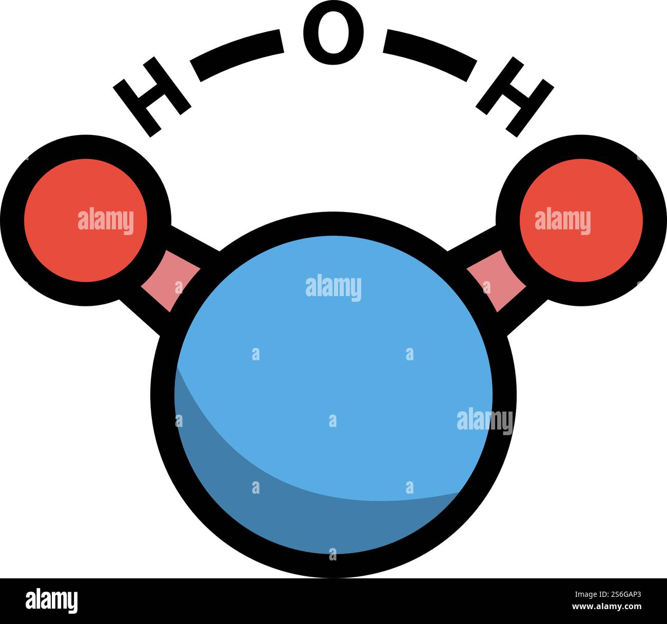 Icon Of Chemical Molecule Water. Editable Bold Outline With Color Fill ...