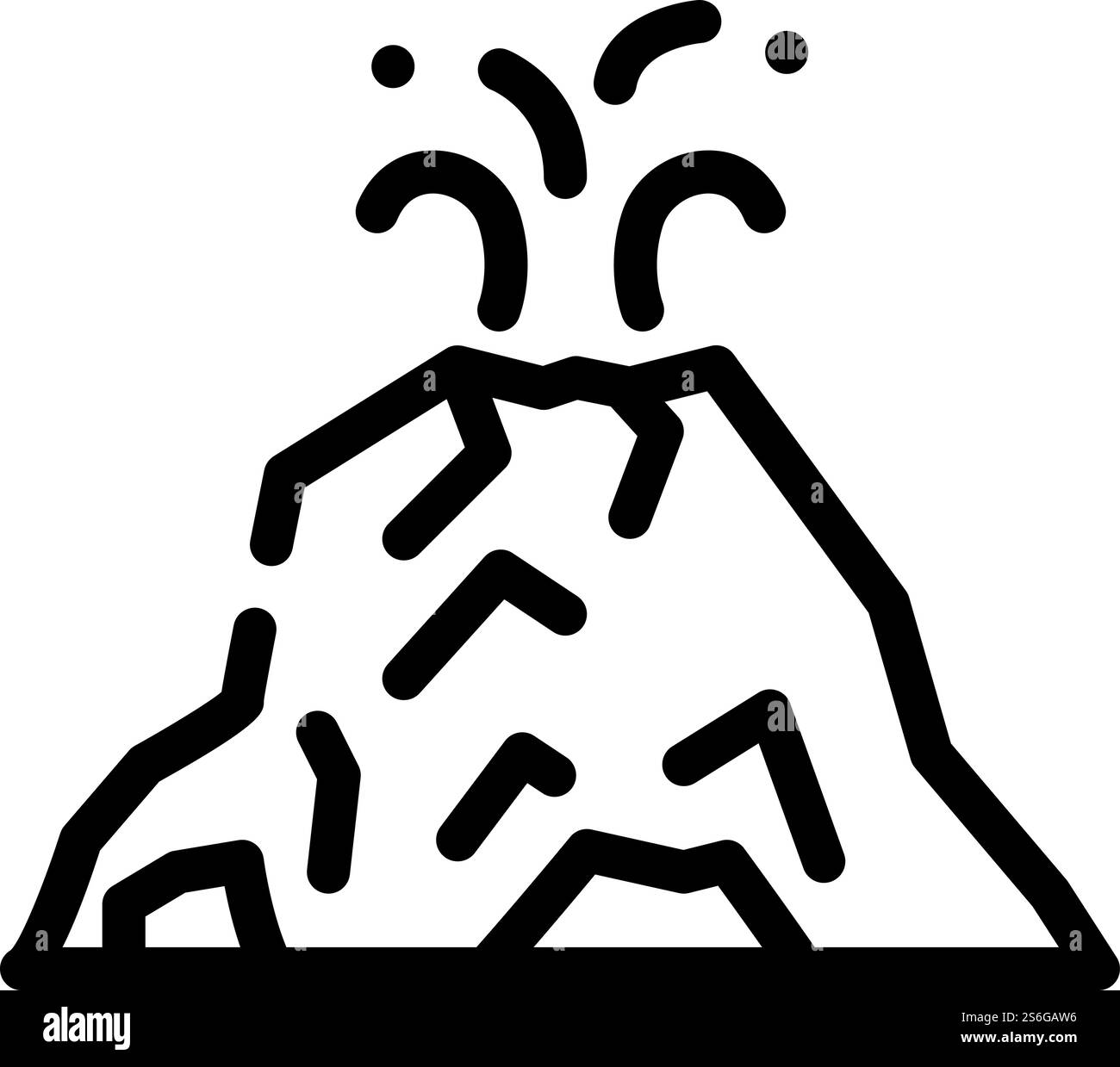 eruption volcano line icon vector. eruption volcano sign. isolated ...