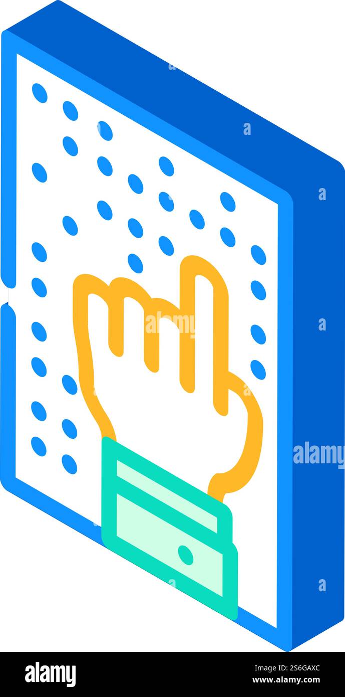 braille print inclusive life isometric icon vector. braille print ...