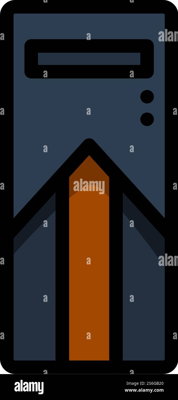 System Unit Icon. Editable Bold Outline With Color Fill Design. Vector ...