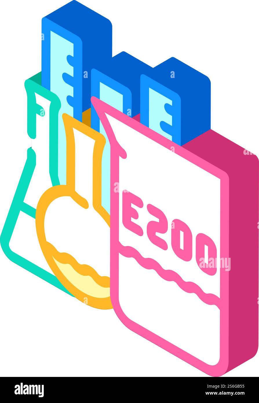 chemical inventory food additives isometric icon vector. chemical ...