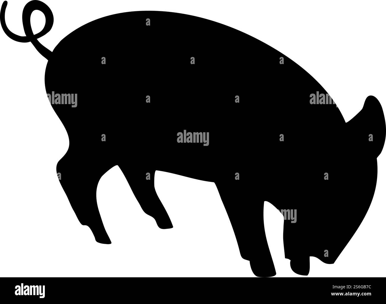 Piglet silhouette. Smooth and clean lines. High detailed Piglet ...