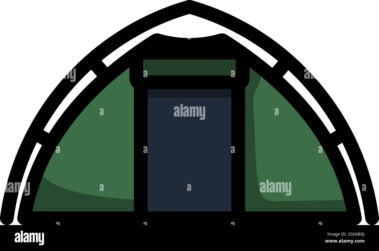 Icon Of Touristic Tent. Editable Bold Outline With Color Fill Design ...