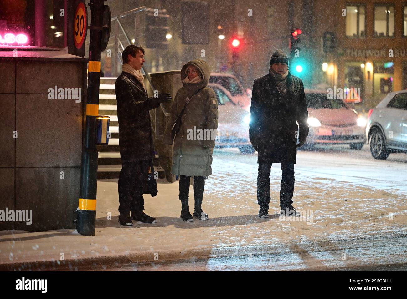 Stockholm, Uppland, Sweden. December 31 2024. People on the street ...