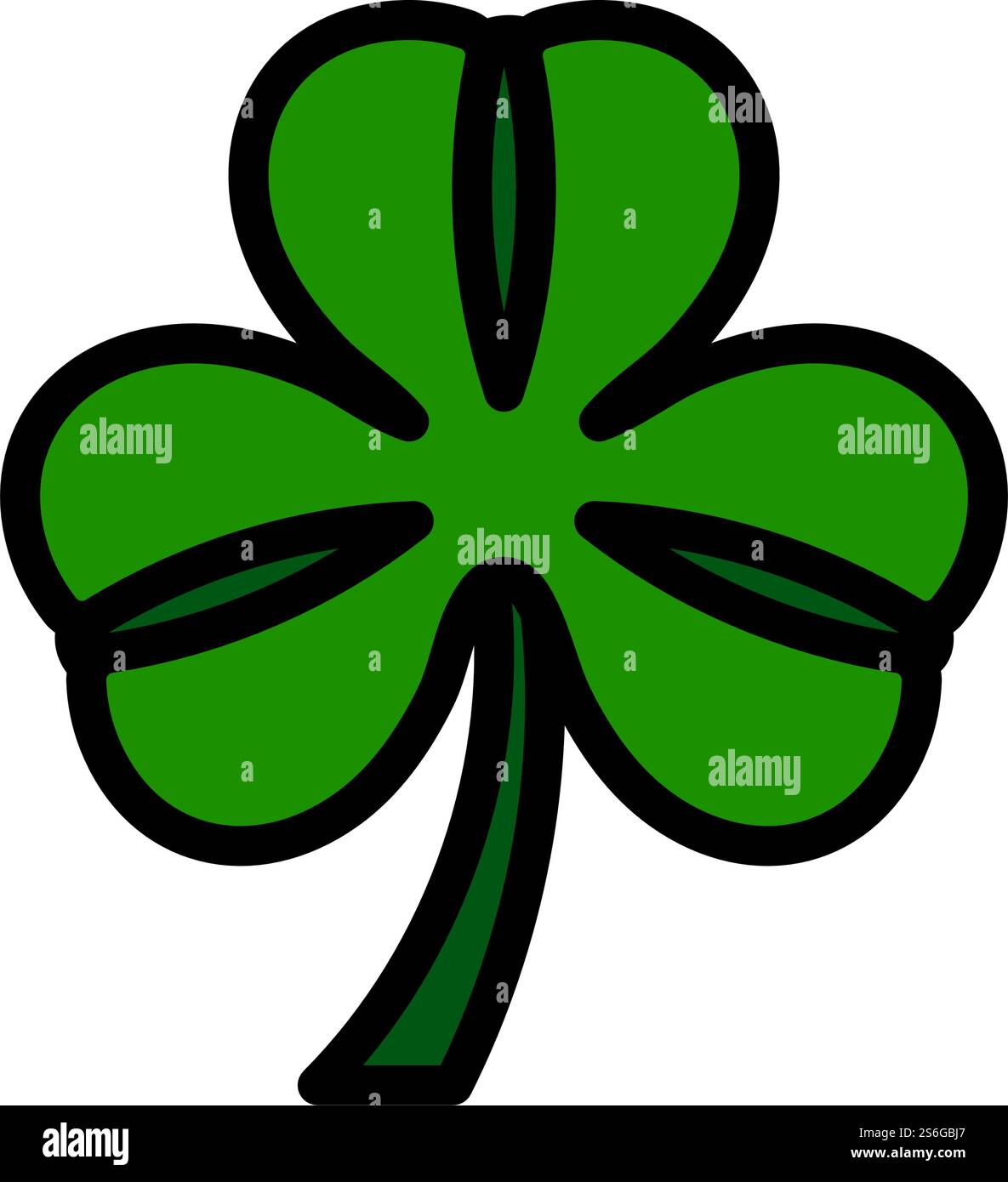 Shamrock Icon. Editable Bold Outline With Color Fill Design. Vector ...