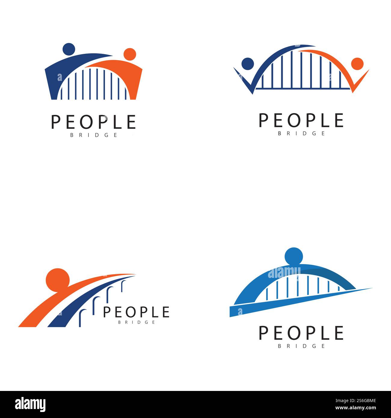 bridge people logo icon vector illustration Stock Vector Image & Art ...