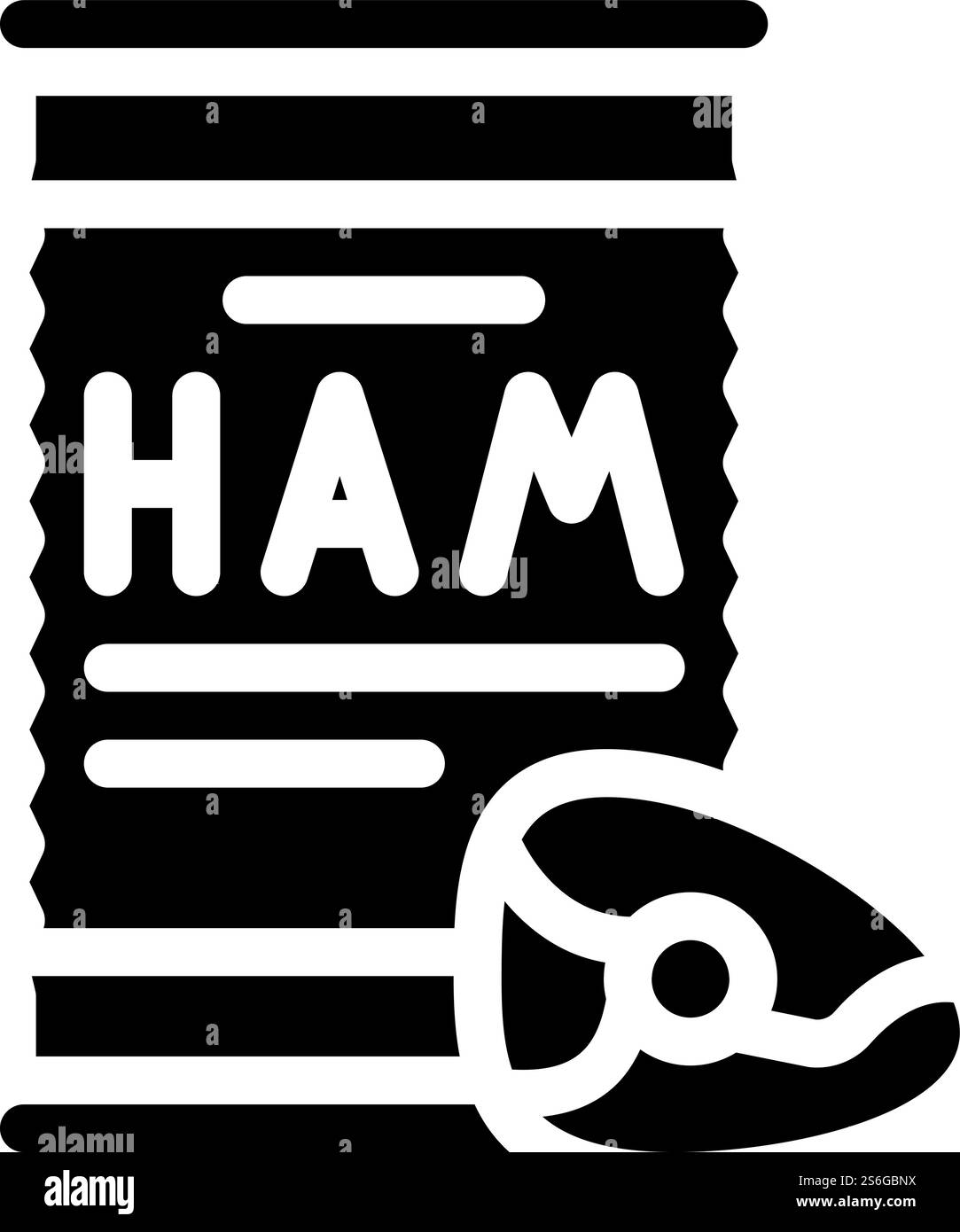 ham canned food glyph icon vector. ham canned food sign. isolated ...