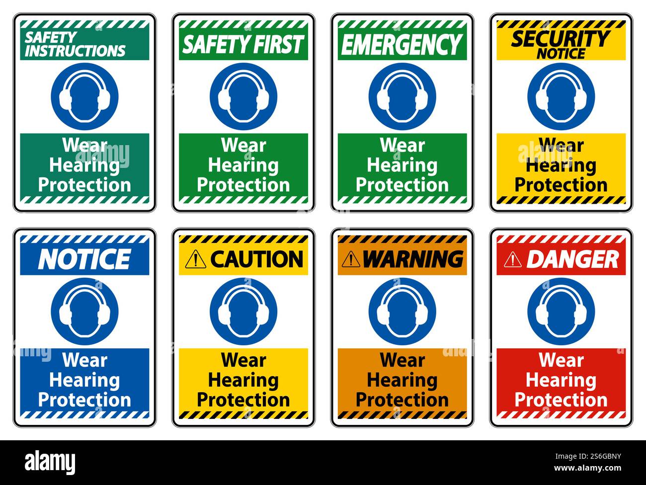 Wear hearing protection sign on white background Stock Vector Image ...
