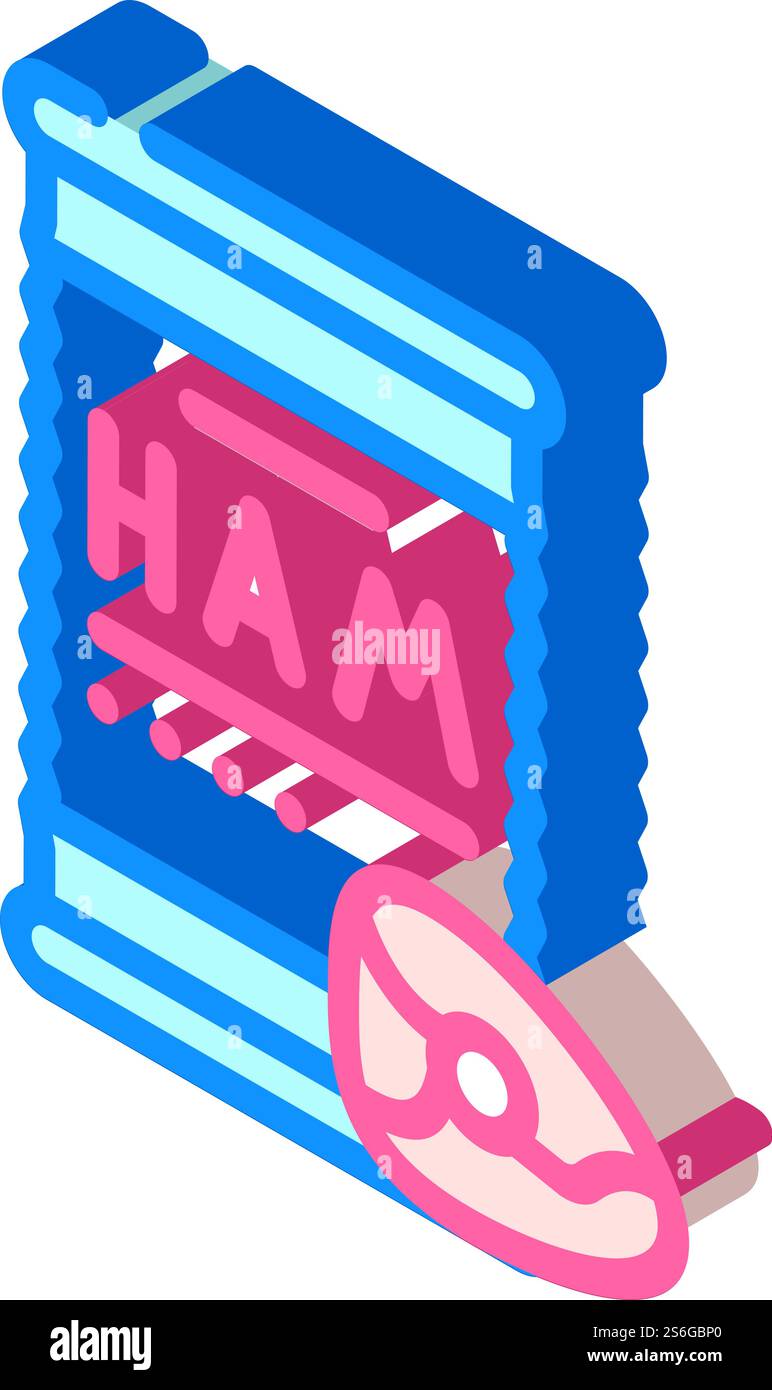 ham canned food isometric icon vector. ham canned food sign. isolated ...